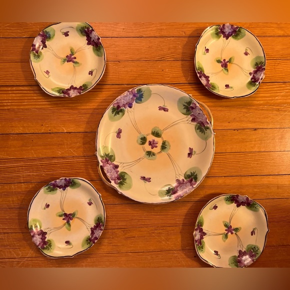 TE OH | Dining | Te Oh Nippon Vintage Violet Painted Plate Platter And ...